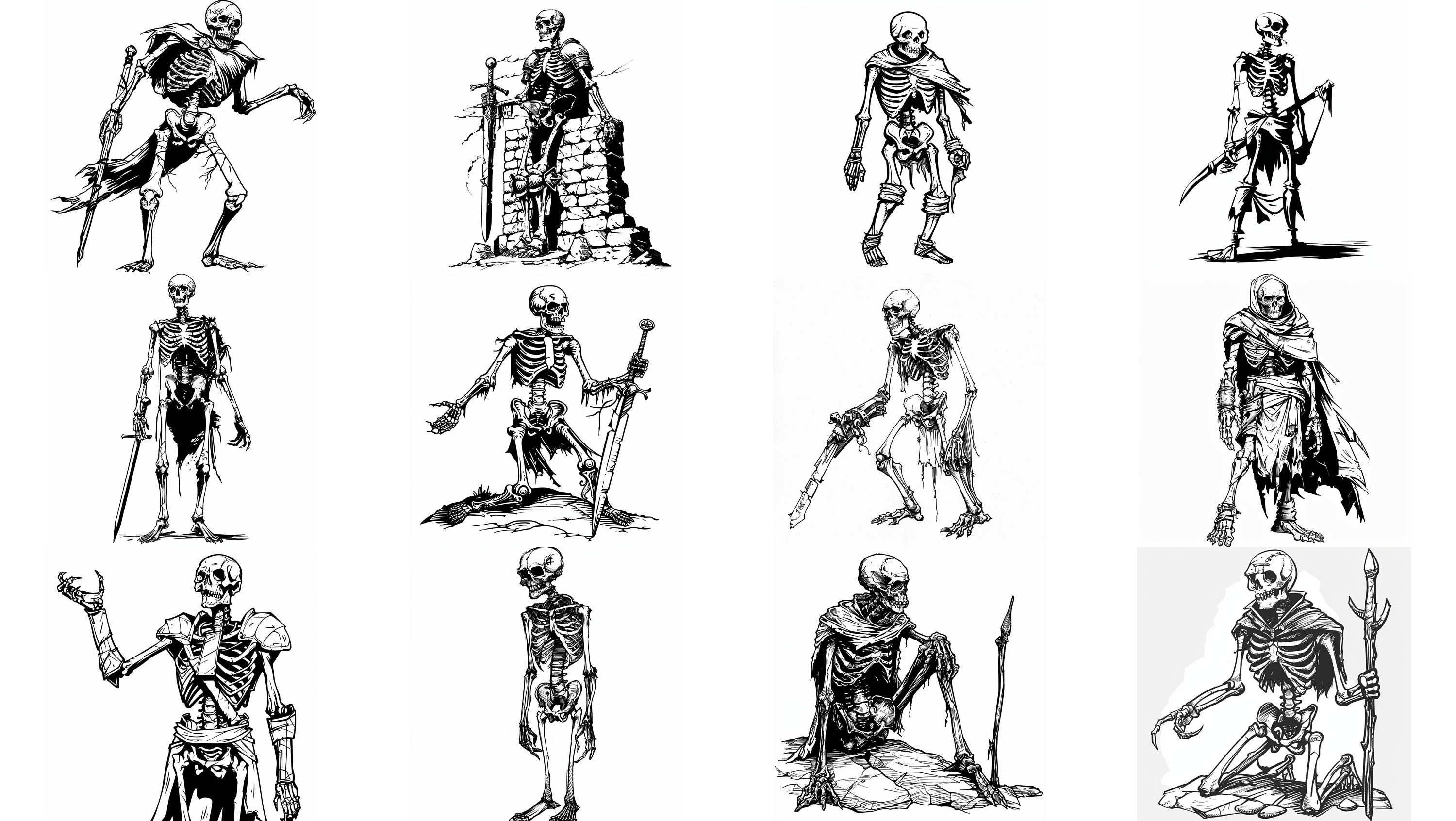 Skeleton SVG Pack 96 Unique Designs. Skeleton SVG, Skeleton JPG ...