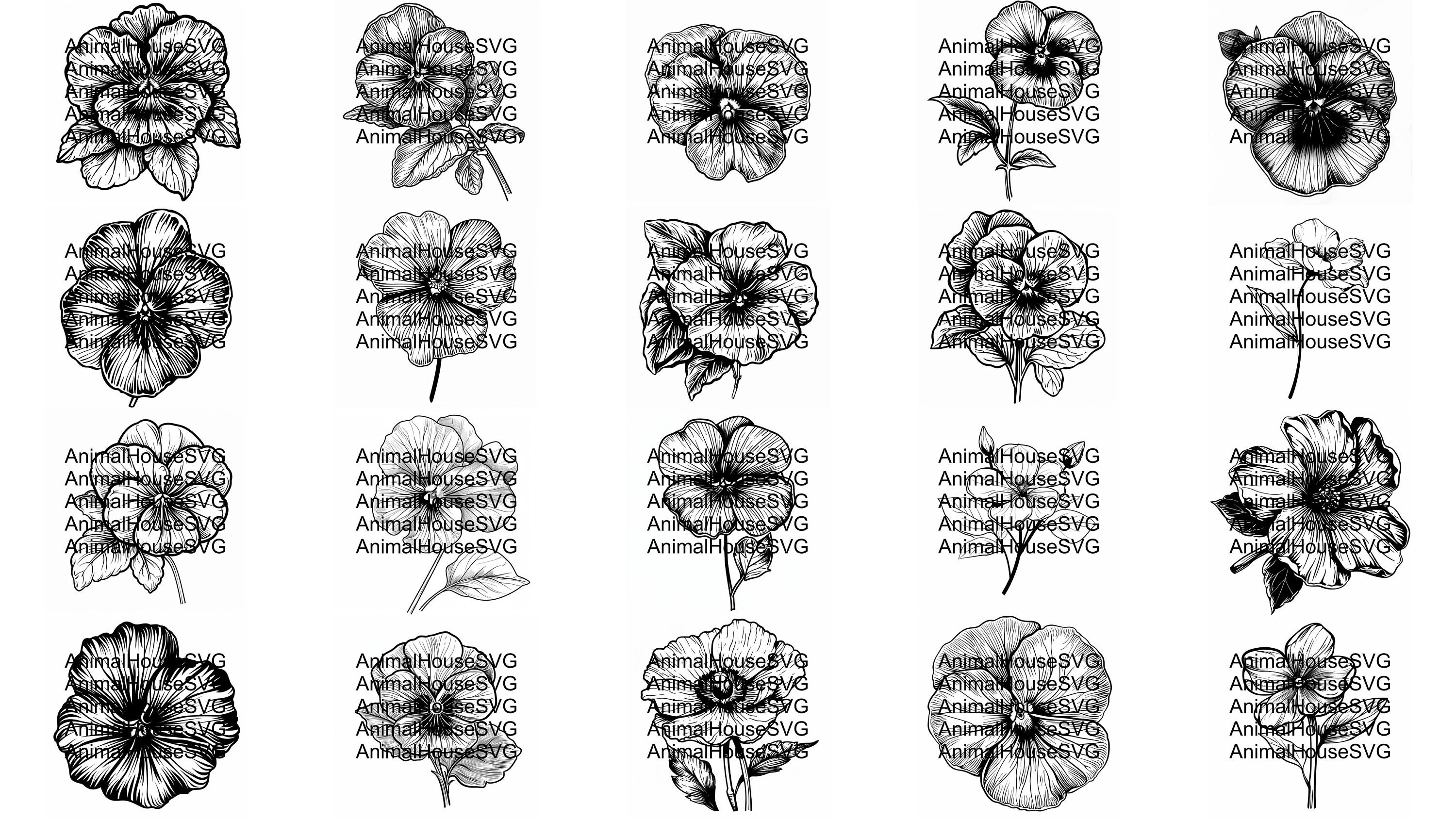 Violet Flower SVG Pack: 96 Unique Designs (digital Download) - Etsy