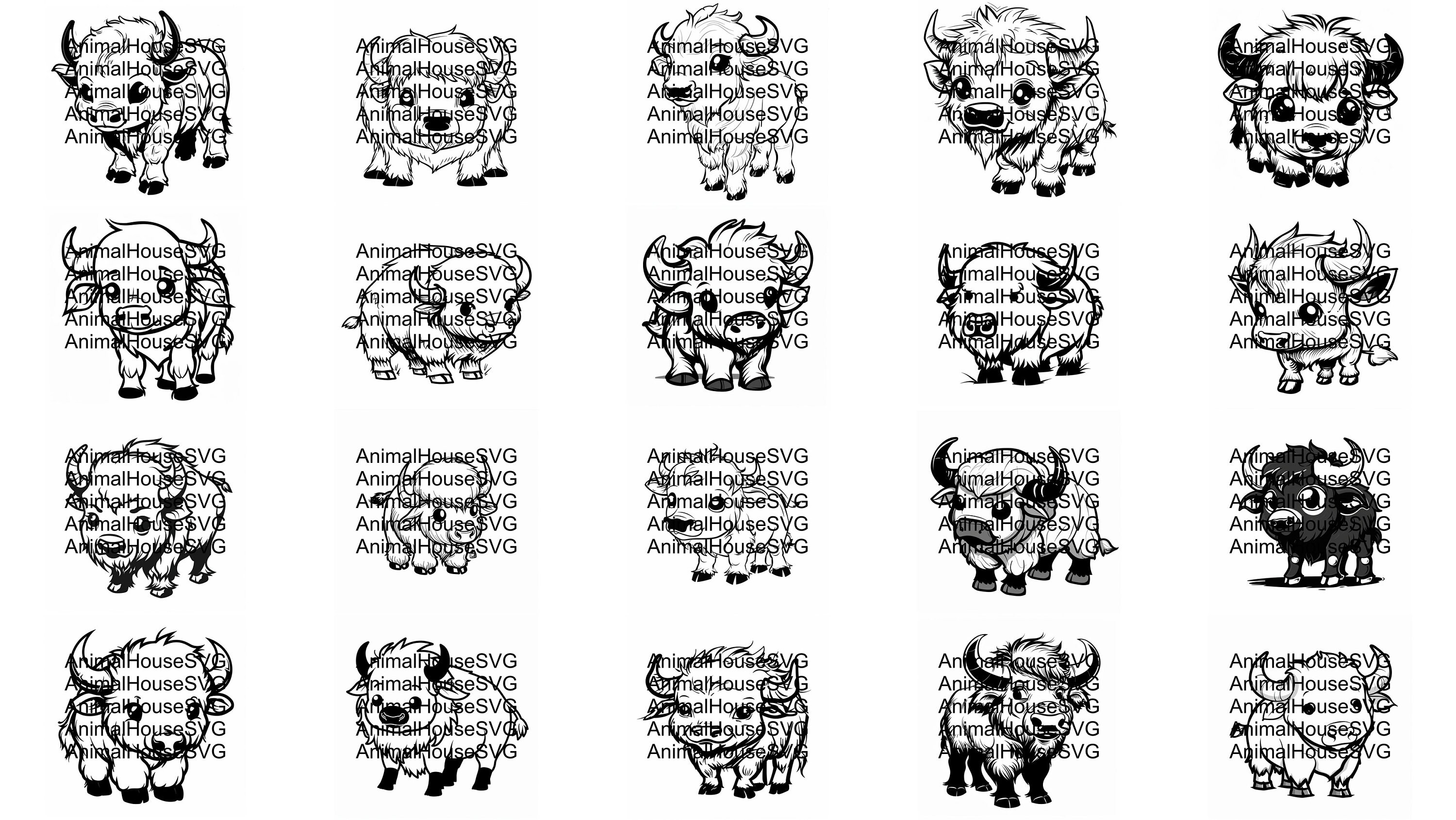 Cute Buffalo SVG Pack 152 Unique Designs. SVG, JPG,, Cricut Svg, Cnc ...