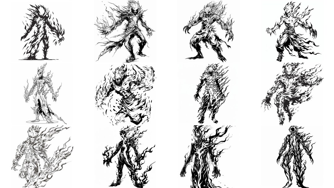 Fire Elemental SVG Pack: 48 Unique Designs (digital Download) - Etsy