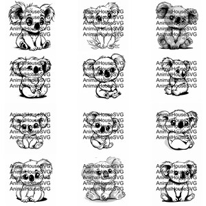 Cute Kaola SVG Pack 100 Designs. Cute Kaola SVG, Cute Kaola PNG, Cricut ...