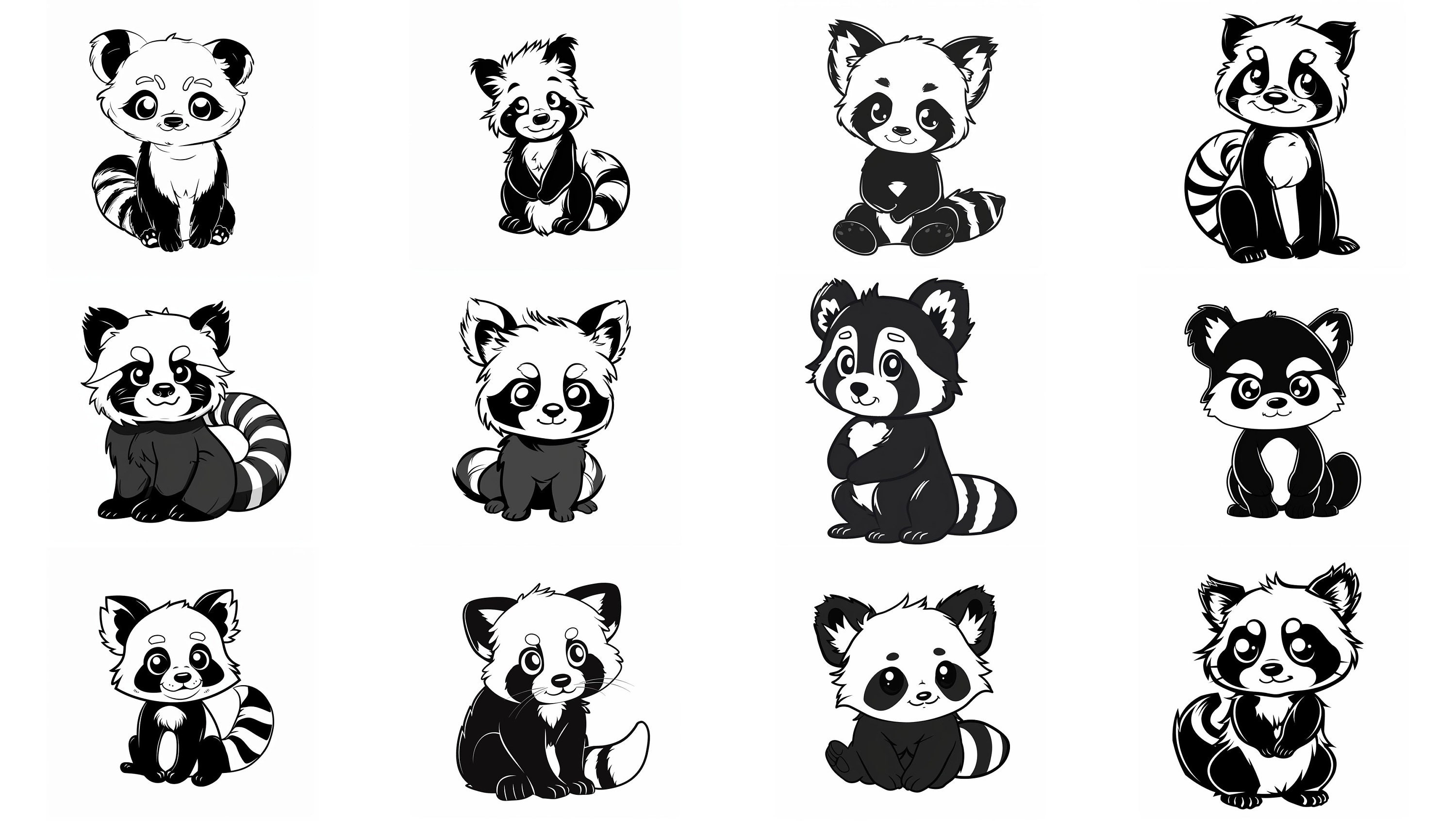 Cute Red Panda SVG Pack 106 Designs. Cute Red Panda SVG, Cute Red Panda ...