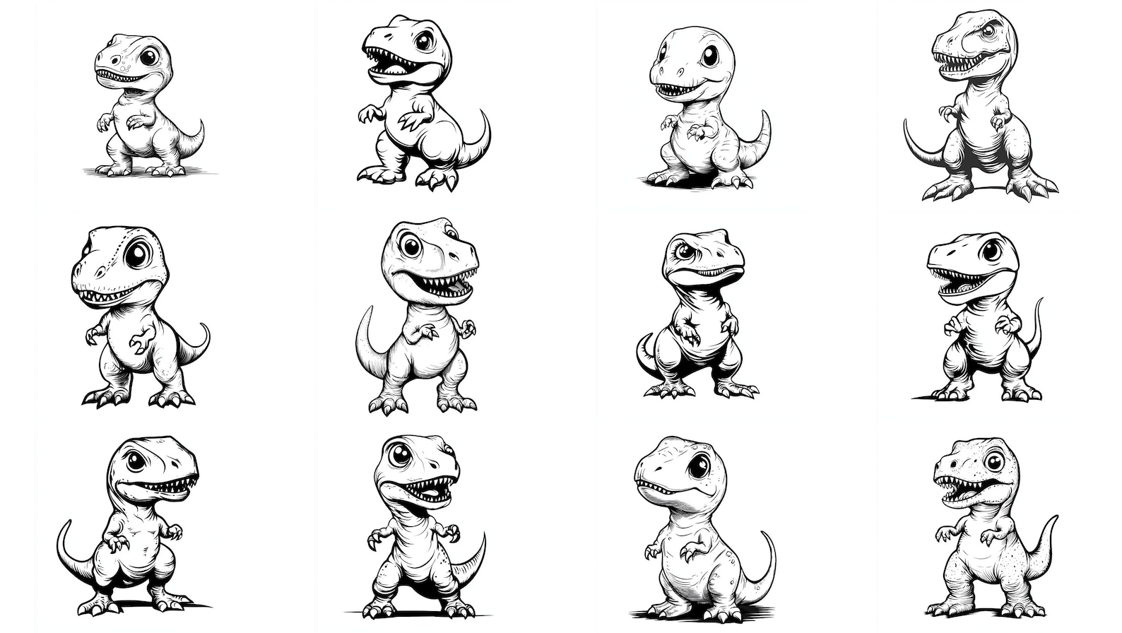 Cute Tyranosaurus Rex SVG Pack 96 Designs. Cute T Rex SVG, Cute ...