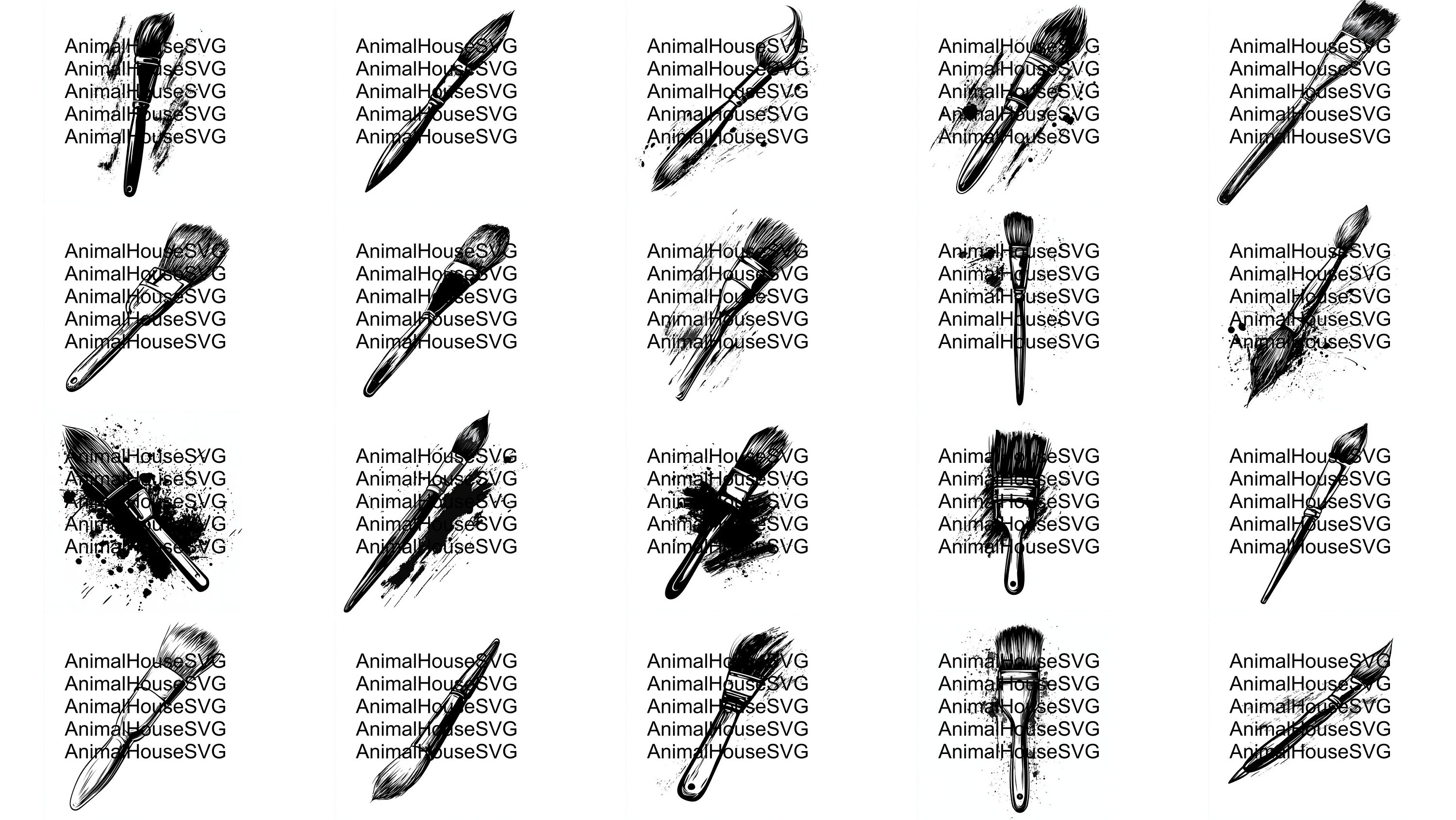 Paint Brush SVG Pack 149 Designs. Paint Brush SVG, Paint Brush PNG ...