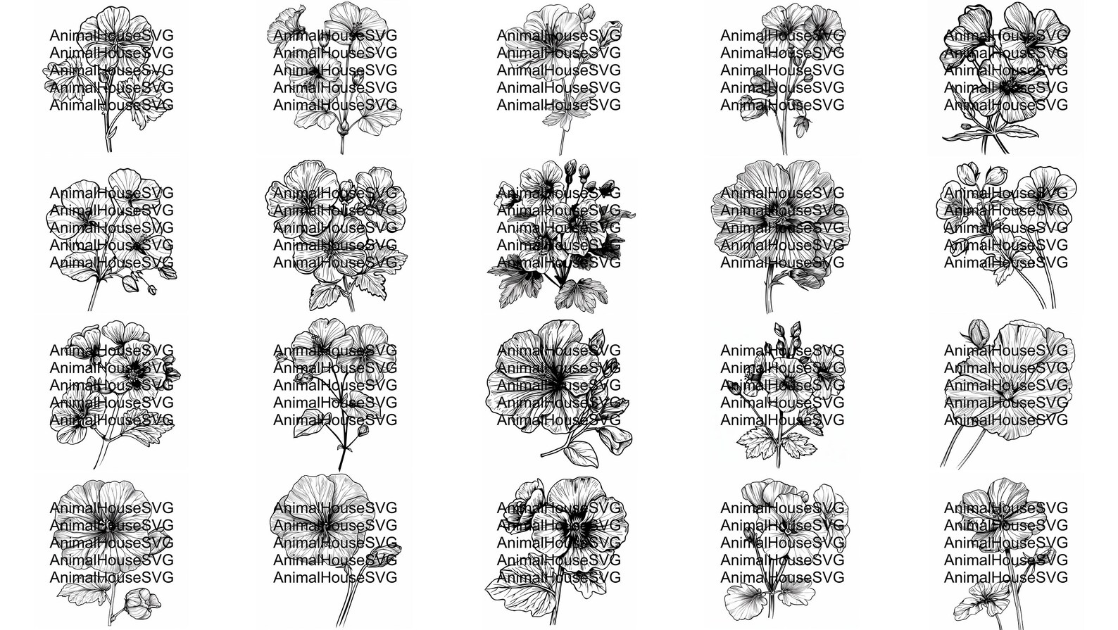 Geranium Flower SVG Pack: 72 Unique Designs (digital Download) - Etsy