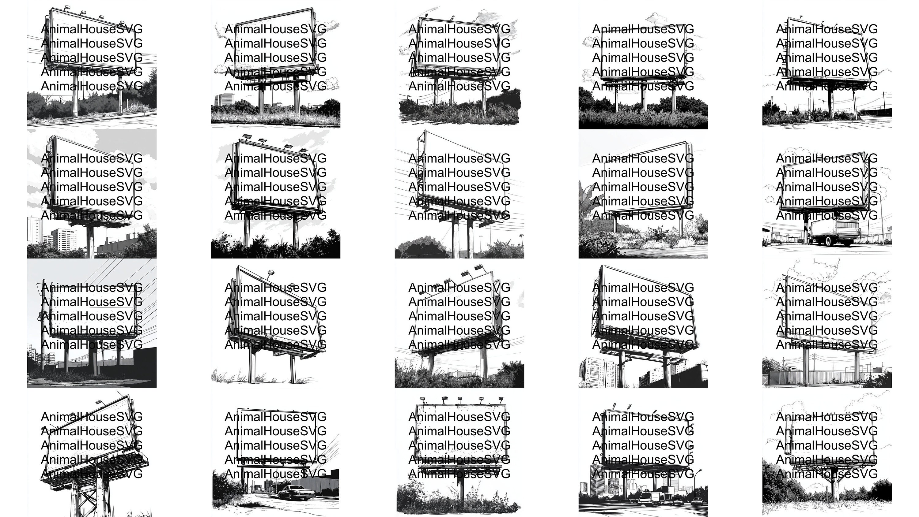 Billboard SVG Pack 100 Designs. Billboard SVG, Billboard PNG, Laser Svg ...