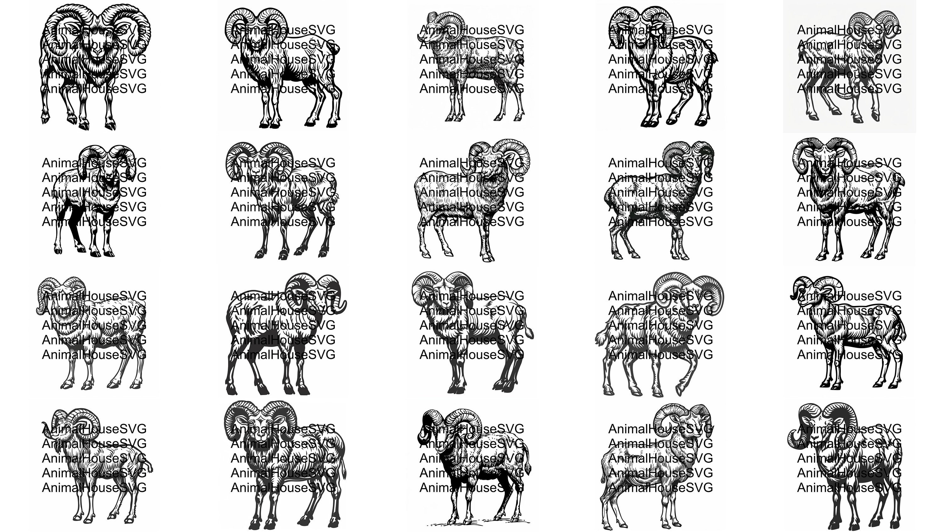 Ram SVG Pack: 108 Unique Designs (digital Download) - Etsy