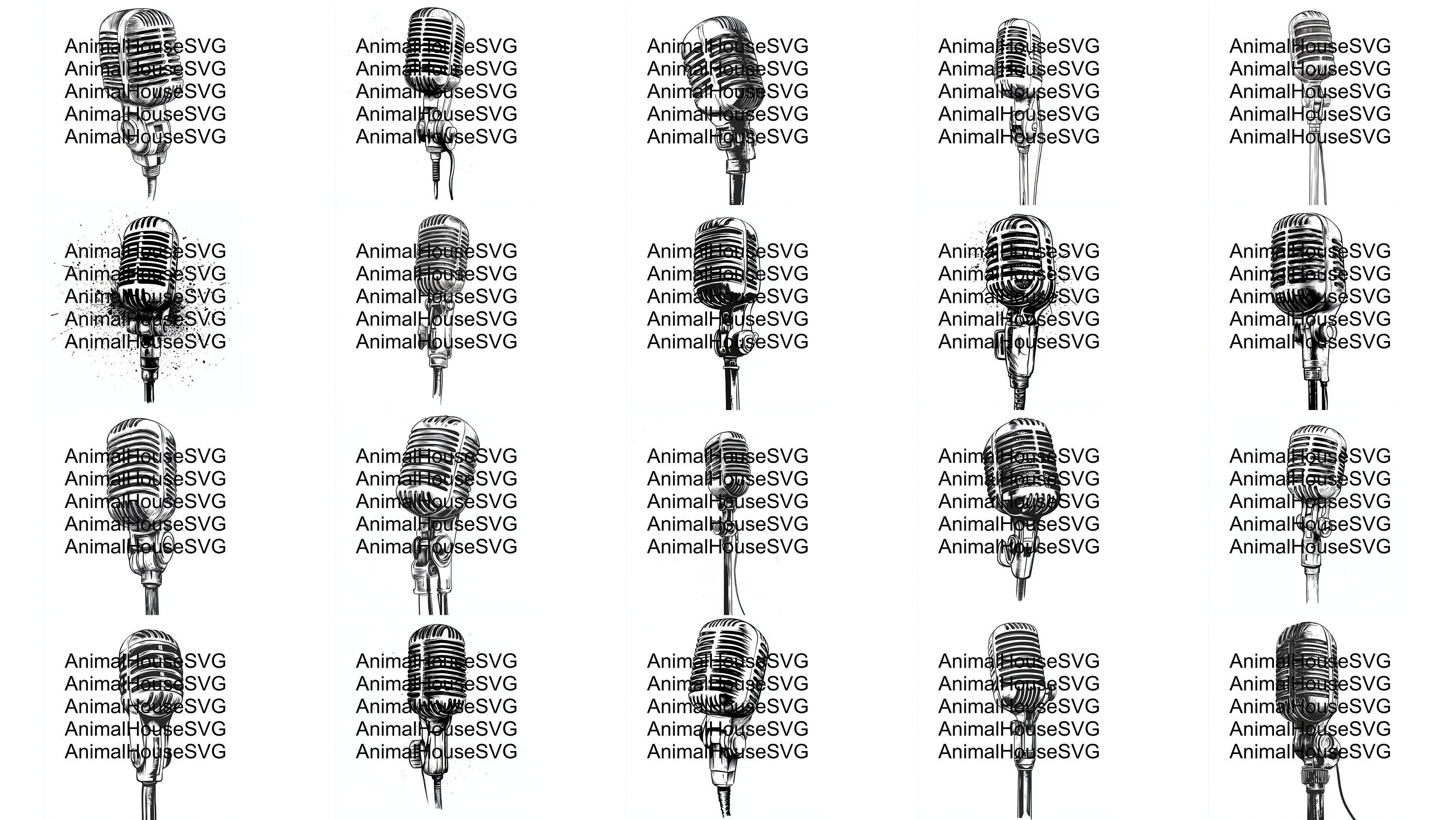 Microphone SVG Pack 104 Designs. Microphone SVG, Microphone PNG, Laser ...