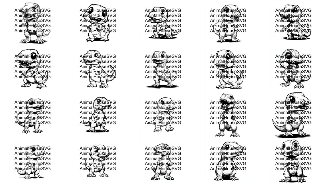 Cute Tyranosaurus Rex SVG Pack 96 Designs. Cute T Rex SVG, Cute ...