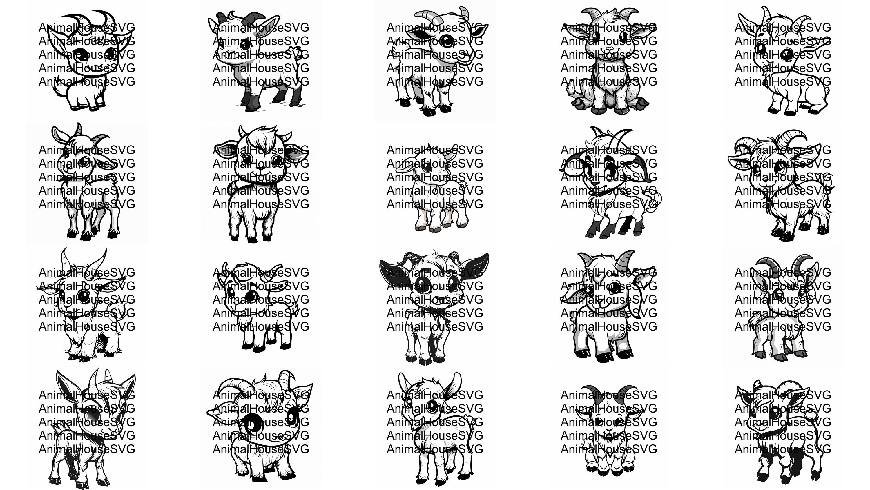 Cute Goat SVG Pack 112 Unique Designs. SVG, JPG,, Cricut Svg, Cnc ...