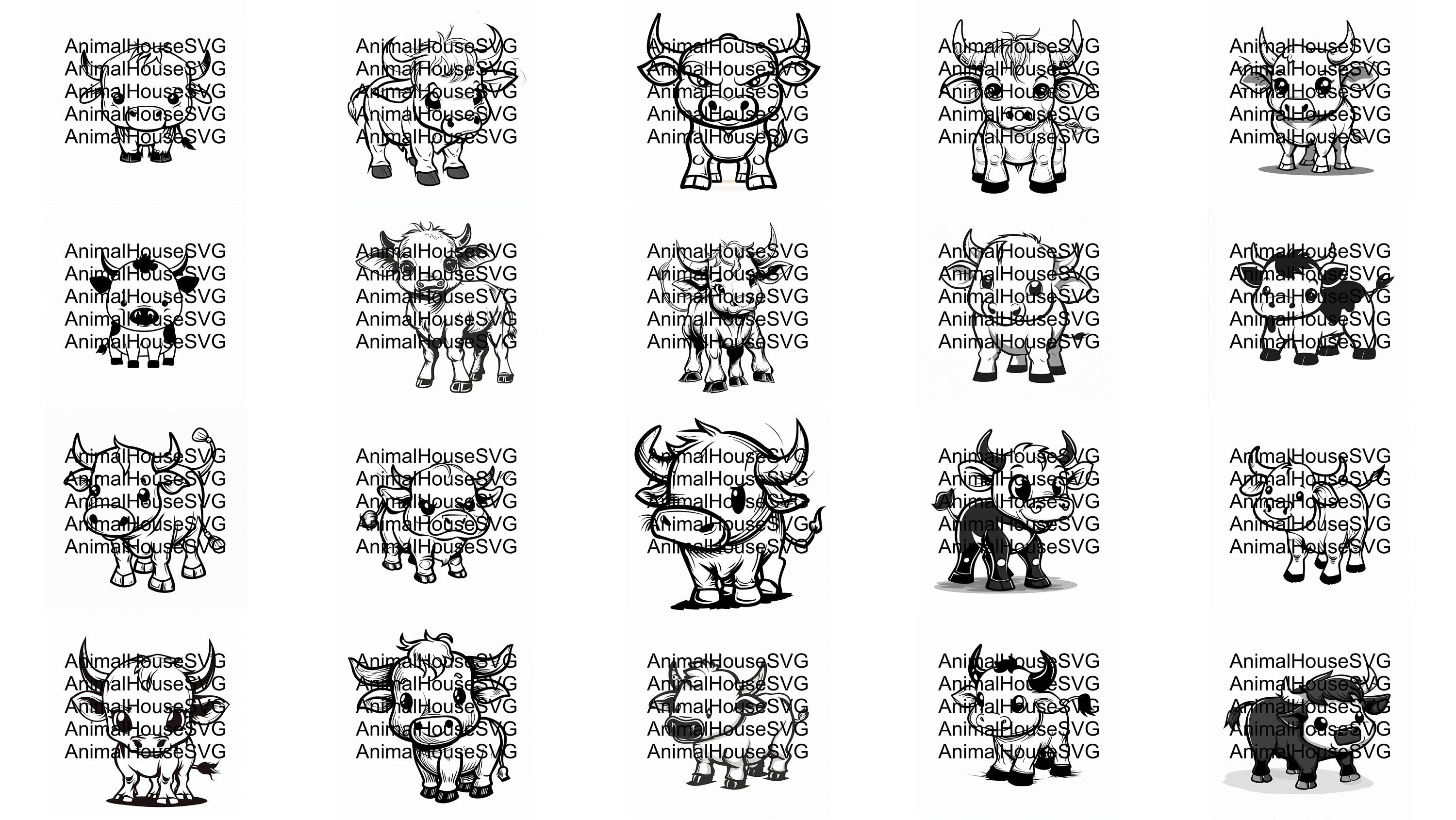 Cute Bull SVG Pack 127 Unique Designs. SVG, JPG,, Cricut Svg, Cnc ...