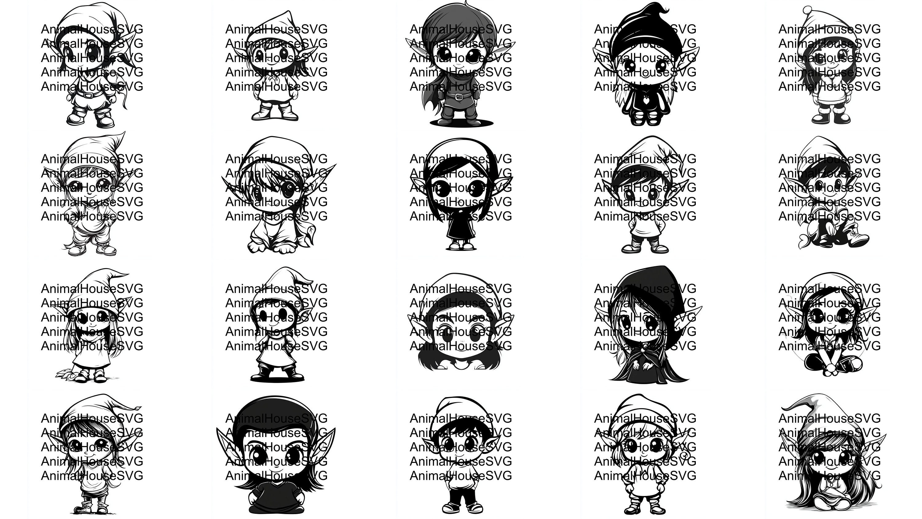 Elf SVG Pack 96 Designs. Elf SVG, Elf PNG, Laser Svg, Elf, Clip Art ...