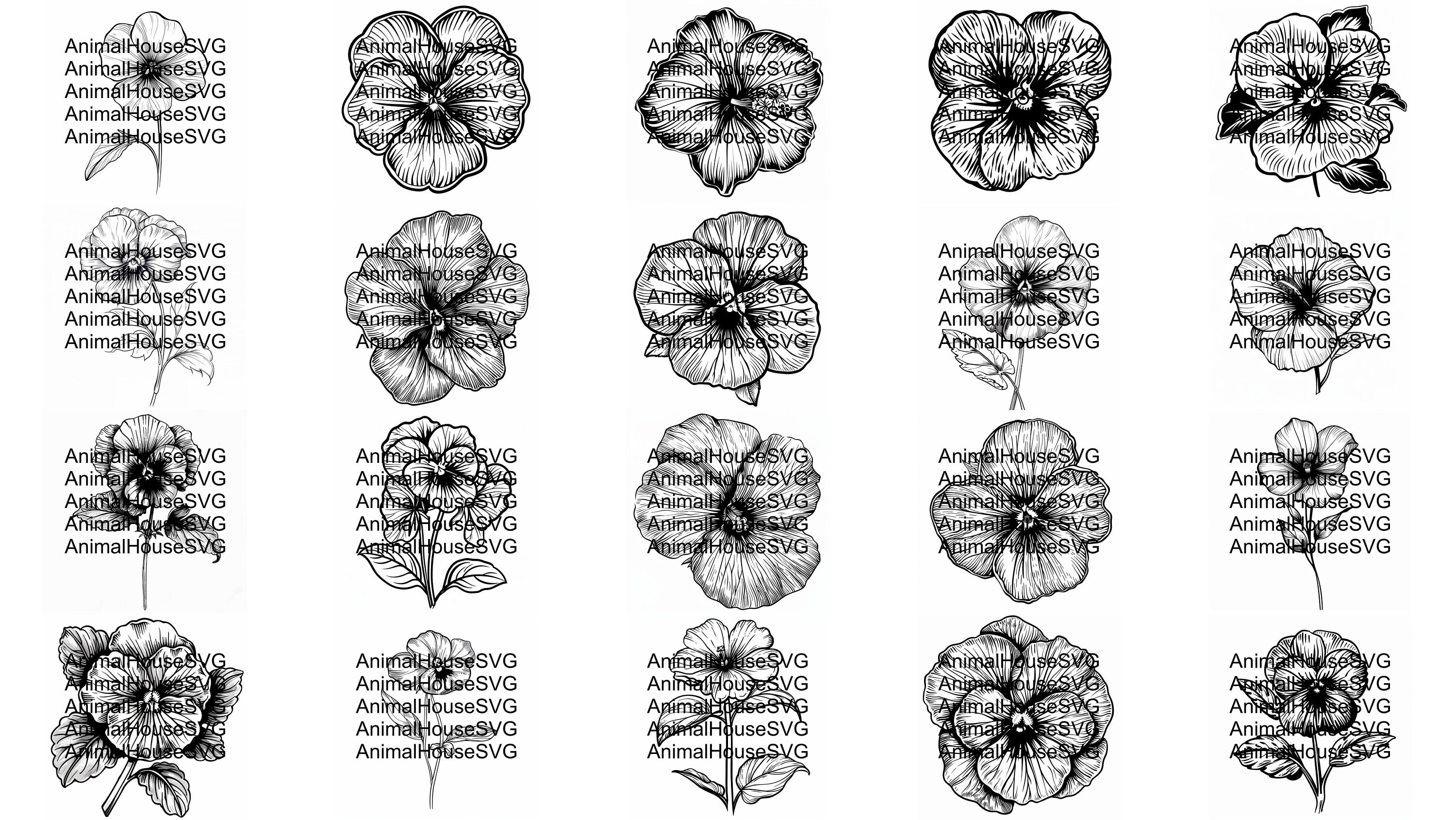 Violet Flower SVG Pack: 96 Unique Designs (digital Download) - Etsy