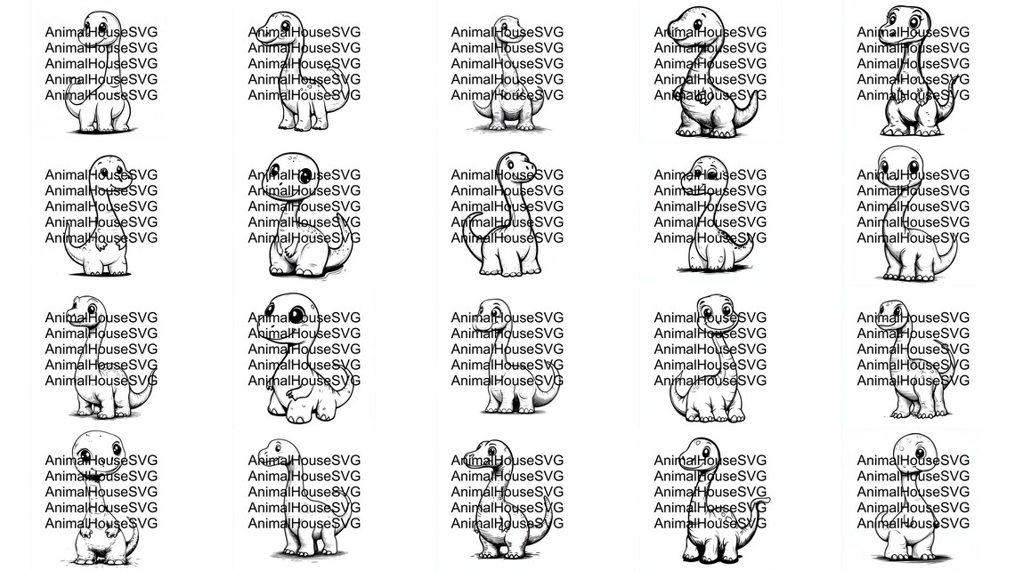 Cute Brachiosaurus Dinosaur SVG Pack 136 Designs. Cute Brachiosaurus ...