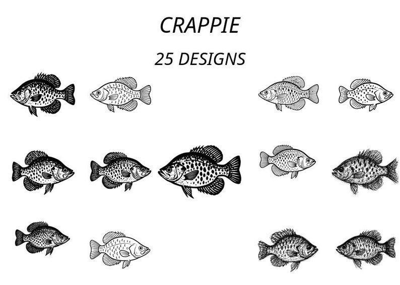 Crappie SVG Bundle: 25 Laser Cut Designs for Cricut, CNC, Sublimation ...