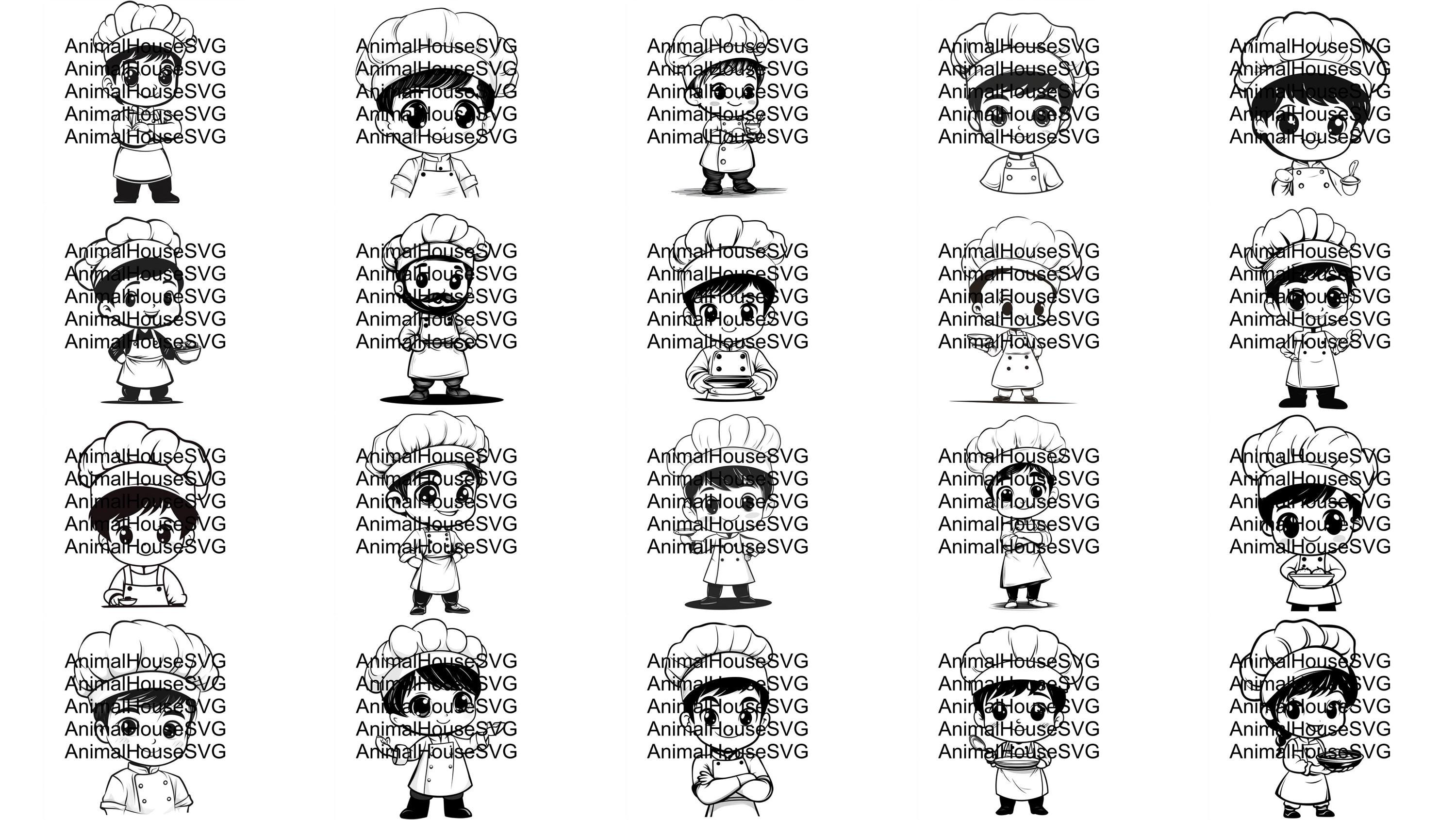 Chef SVG Clipart Bundle: 99 Unique Designs (digital Download) - Etsy