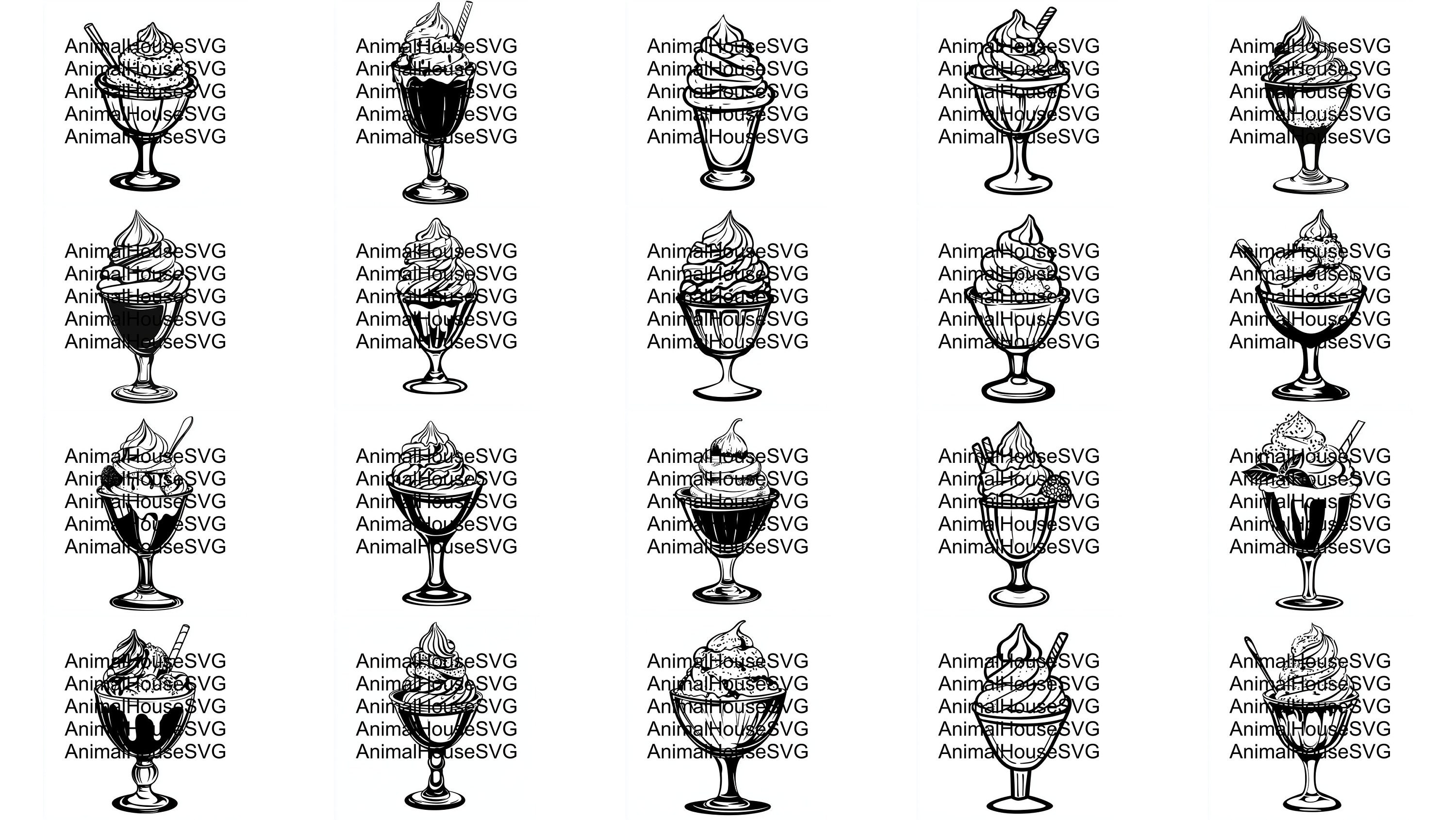 Ice Cream Sundae SVG Pack: 116 Crafting Designs (digital Download) - Etsy