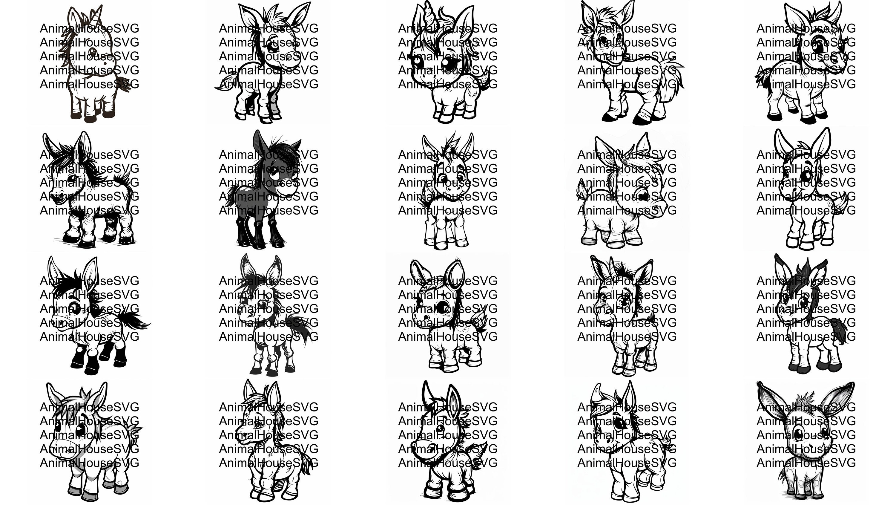 Cute Donkey SVG Pack 114 Unique Designs. SVG, JPG,, Cricut Svg, Cnc ...