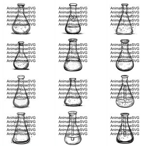 Beaker SVG Pack 128 Designs. Beaker SVG, Beaker PNG, Laser Svg, Beaker ...