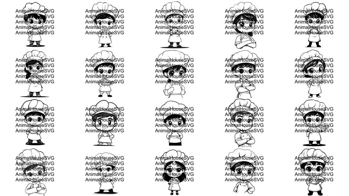 Chef SVG Clipart Bundle: 99 Unique Designs (digital Download) - Etsy