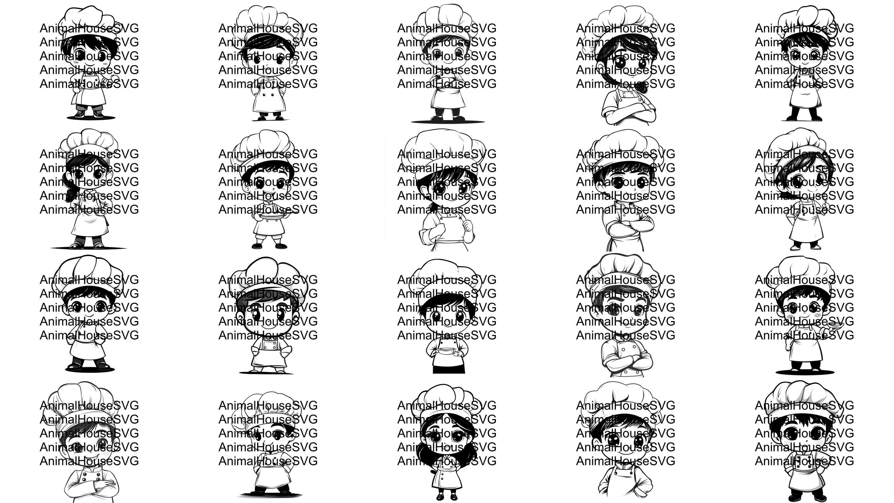 Chef SVG Clipart Bundle: 99 Unique Designs (digital Download) - Etsy