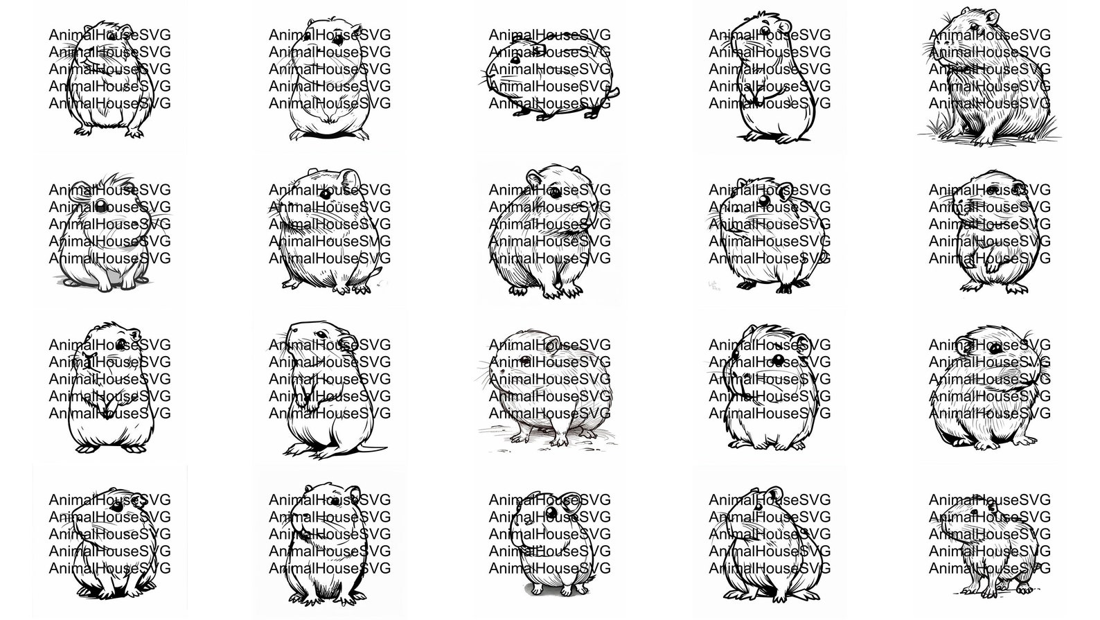 Cute Capybara SVG Pack 112 Designs. Cute Capybara SVG, Cute Capybara ...