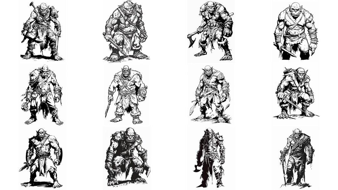 Orc SVG Pack 76 Unique Designs. Orc SVG, Orc JPG, Orc Lasercut, Orc ...