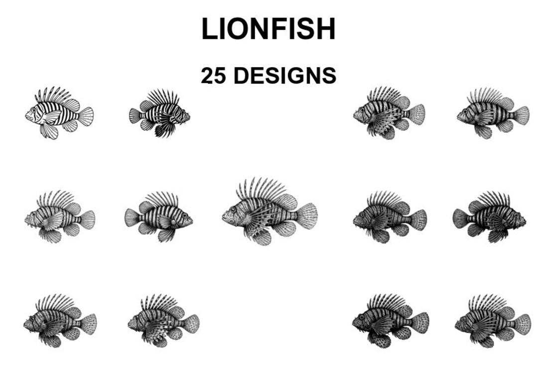 Lionfish SVG Bundle – 25 Laser Cut Files | CNC, Cricut, Glowforge ...