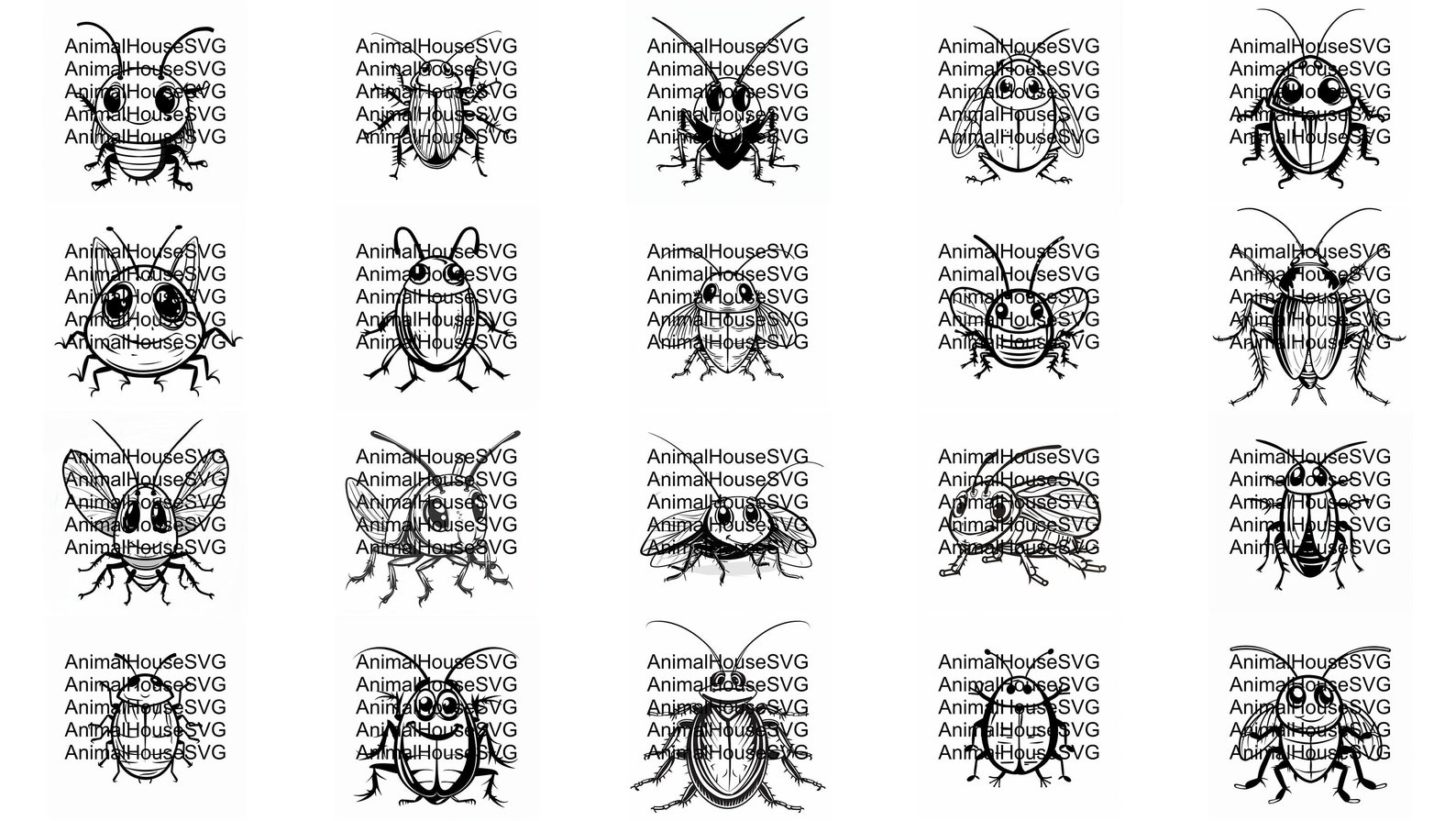 Cute Cockroaches SVG Pack 96 Unique Designs. Cute Cockroaches SVG, Cute ...