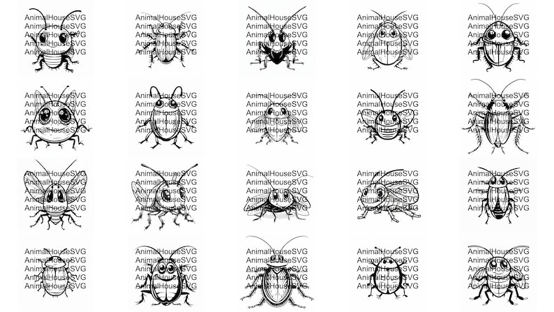 Cute Cockroaches SVG Pack 96 Unique Designs. Cute Cockroaches SVG, Cute ...