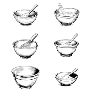 Mixing Bowls SVG Pack 124 Designs. Mixing Bowls SVG, Mixing Bowls PNG ...