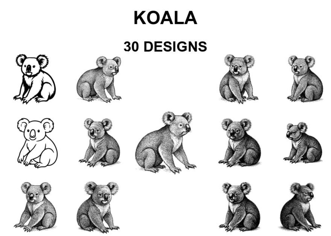 Koala SVG Bundle: 30 Laser Cut Designs for Cricut, CNC, Sublimation - Etsy