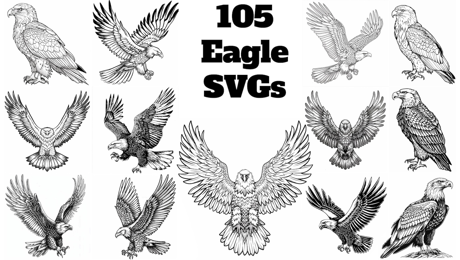 Eagle SVG Pack: 105 Unique Designs (digital Download) - Etsy