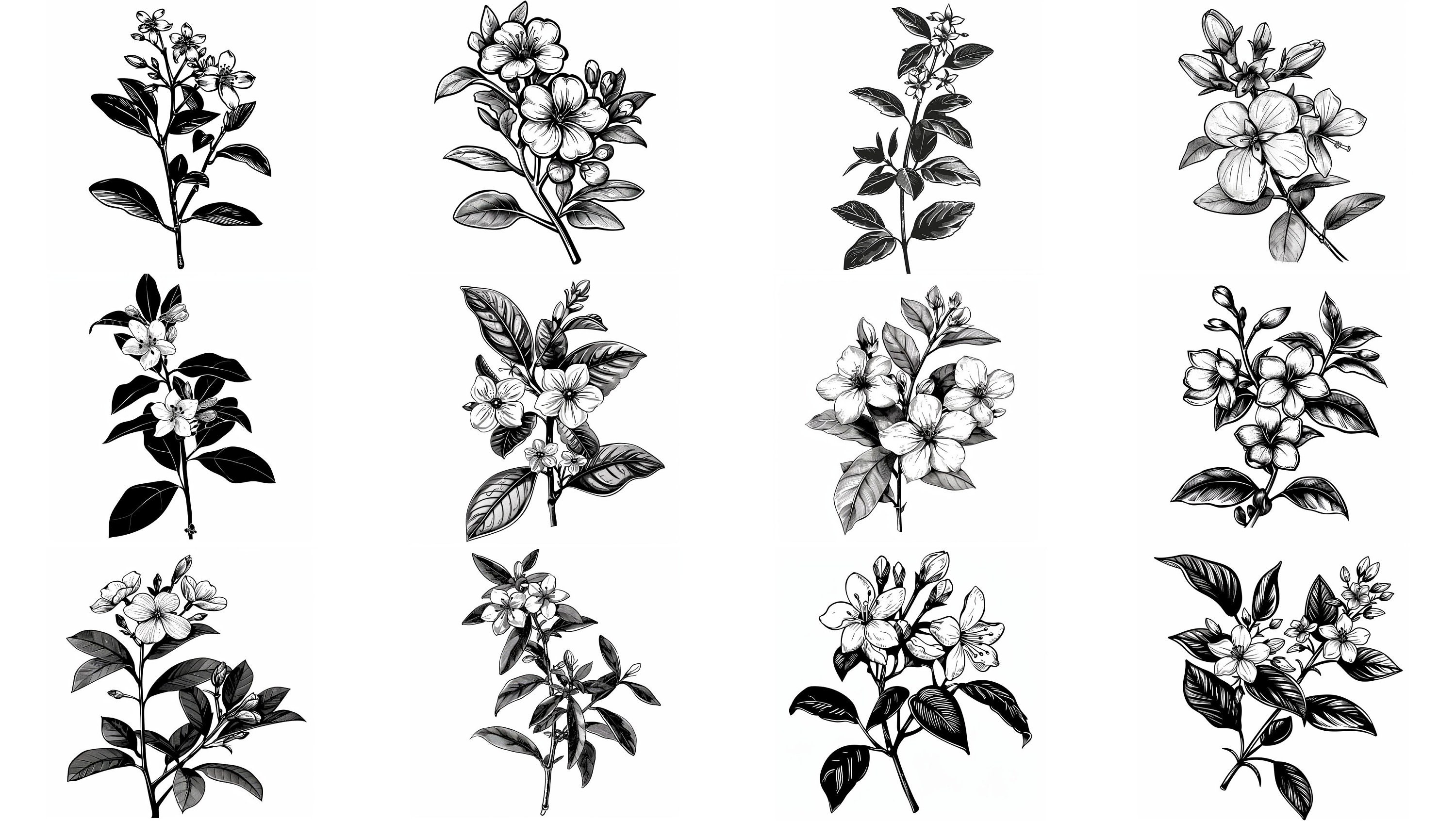 Jasmine Flower SVG Pack: 188 Unique Designs (digital Download) - Etsy