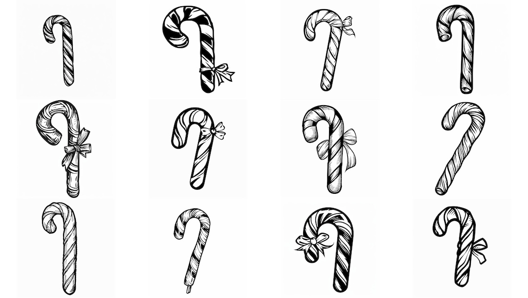 Candy Cane SVG Pack 100 Unique Designs. Candy Cane SVG, Candy Cane JPG ...