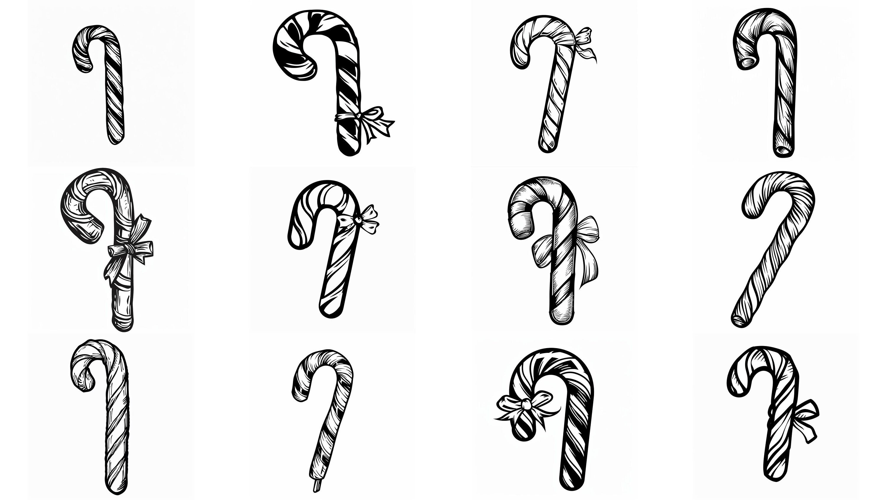 Candy Cane SVG Pack 100 Unique Designs. Candy Cane SVG, Candy Cane JPG ...