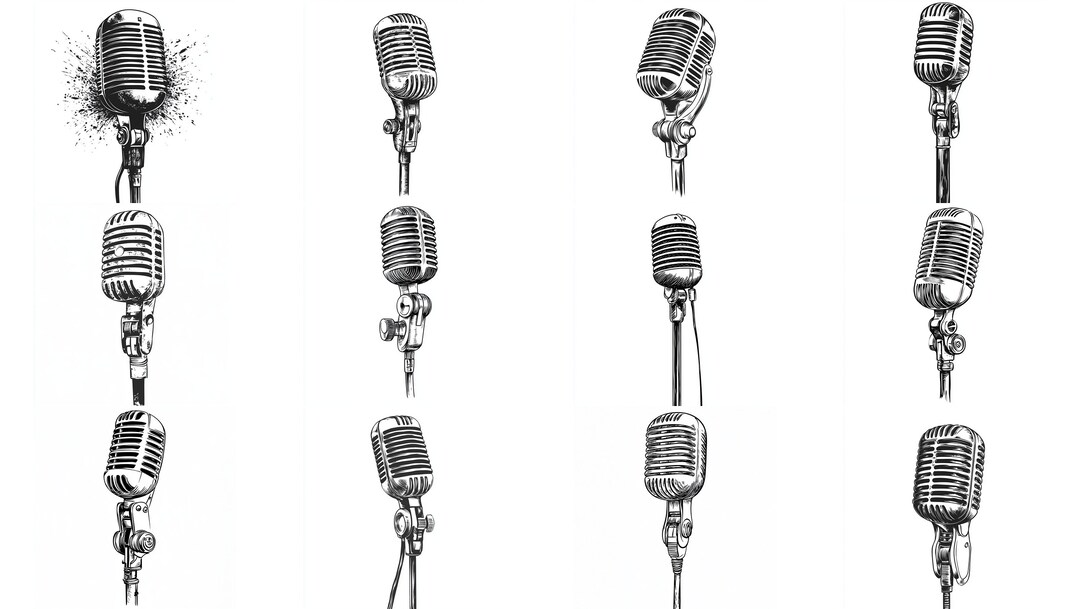 Microphone SVG Bundle: 104 Unique Designs (digital Download) - Etsy