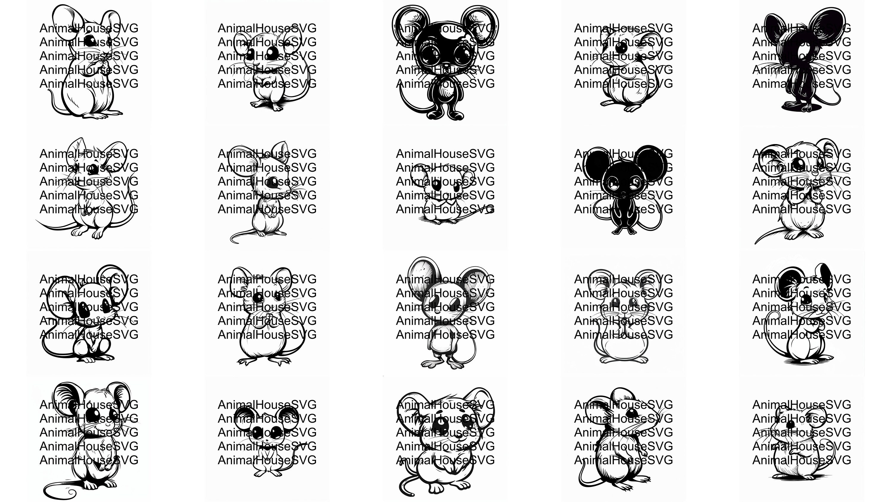 Cute Mouse SVG Pack 218 Unique Designs. SVG, JPG,, Cricut Svg, Cnc ...