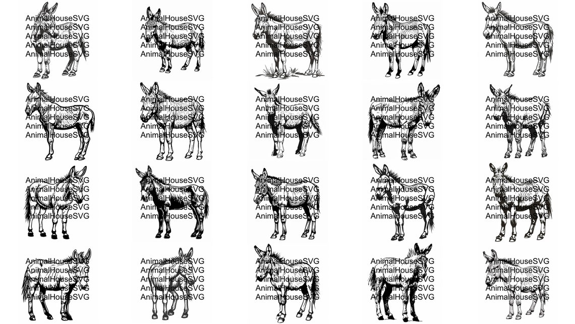 Donkey SVG Bundle: 104 Unique Designs for Cricut, CNC, Lasercut ...