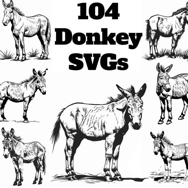 Donkey Svg - Etsy