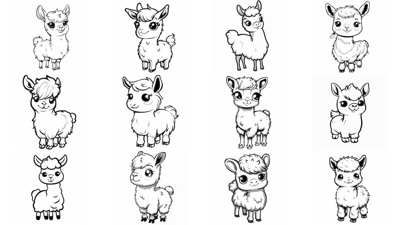 Cute Llama SVG Pack 120 Designs. Cute Llama SVG, Cute Llama PNG, Cricut ...