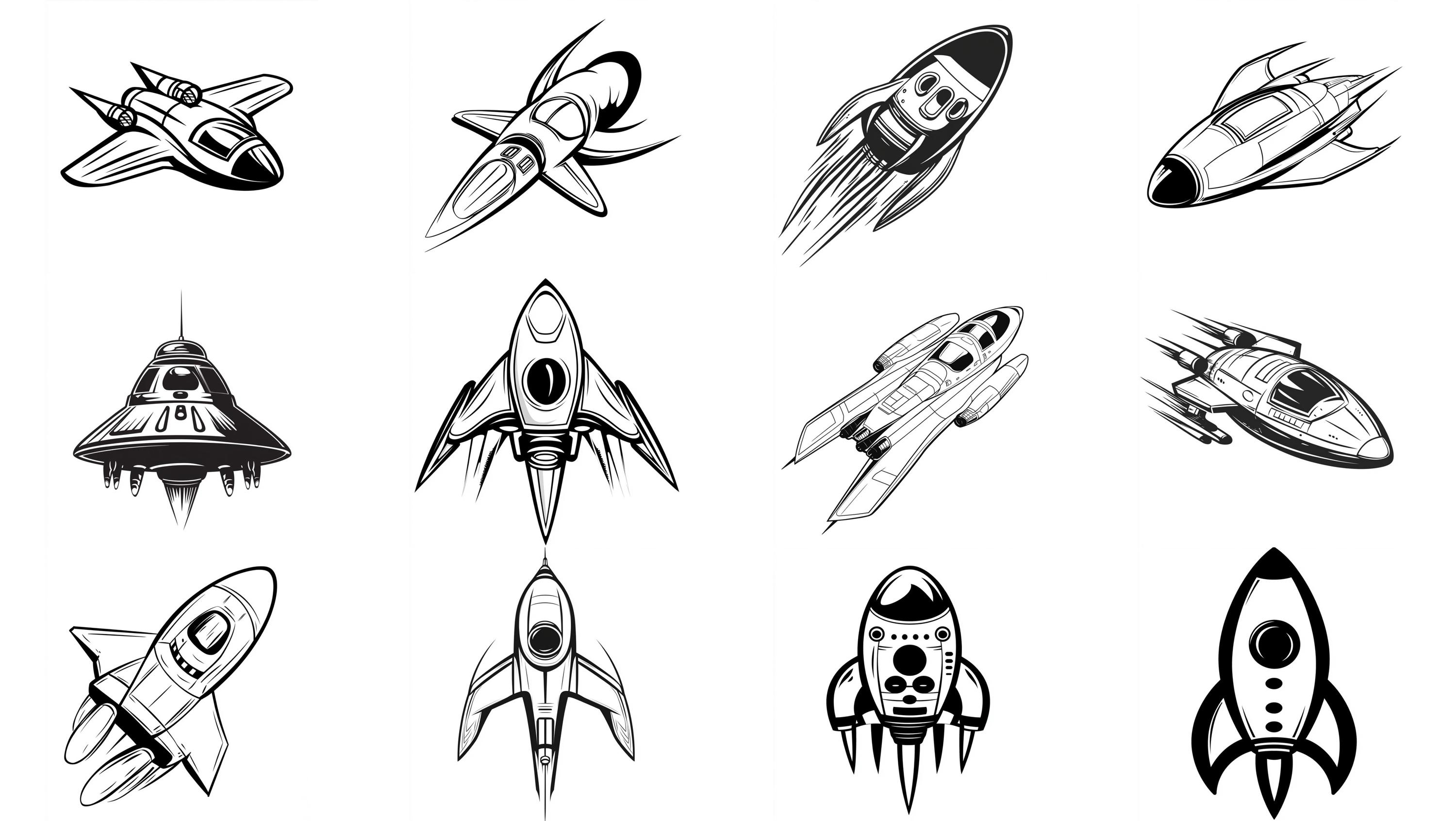Spaceships SVG Pack: 93 Spacecraft Designs (digital Download) - Etsy