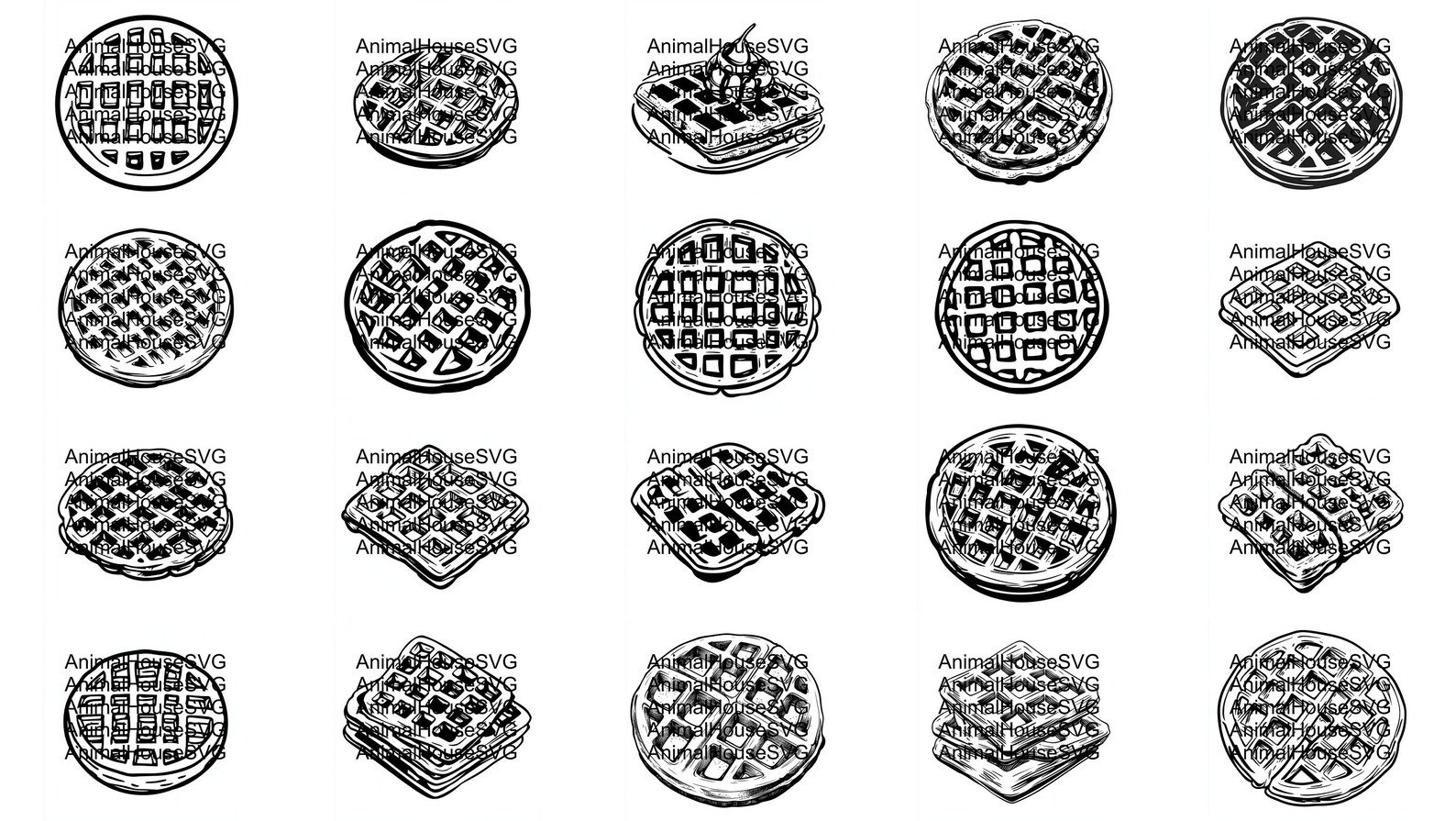 Waffle SVG Bundle: 116 Unique Designs (digital Download) - Etsy