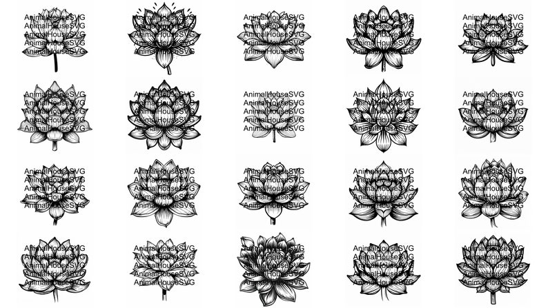 Lotus Flower SVG Pack: 70 Unique Designs (digital Download) - Etsy