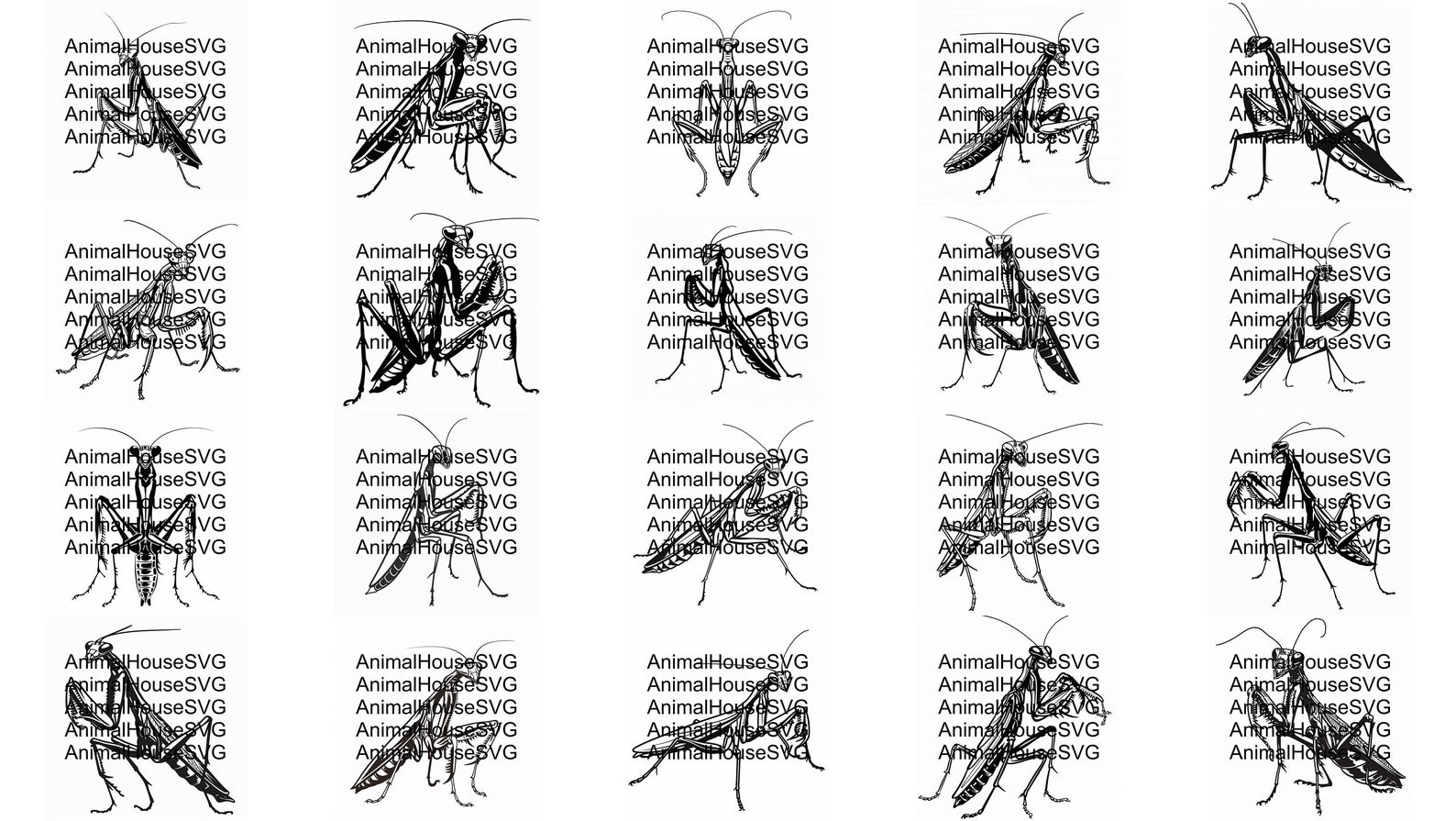 Praying Mantis SVG Bundle: 100 Insect Art Designs (digital Download) - Etsy