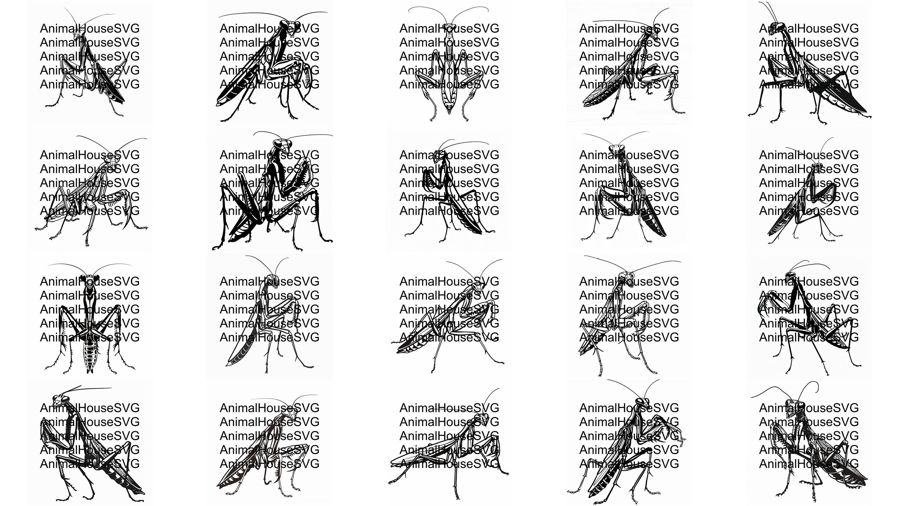Praying Mantis SVG Bundle: 100 Insect Art Designs (digital Download) - Etsy