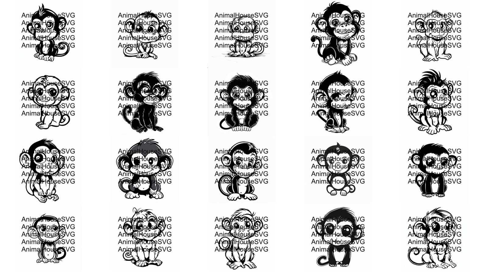 Cute Monkey SVG Pack 108 Unique Designs. SVG, JPG,, Cricut Svg, Cnc ...