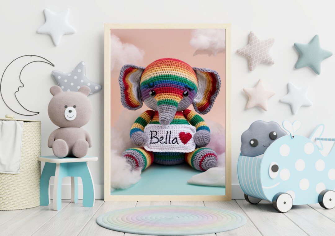 Customizable Pride Rainbow Elephant LGBTQ Handmade Toy Personalized ...