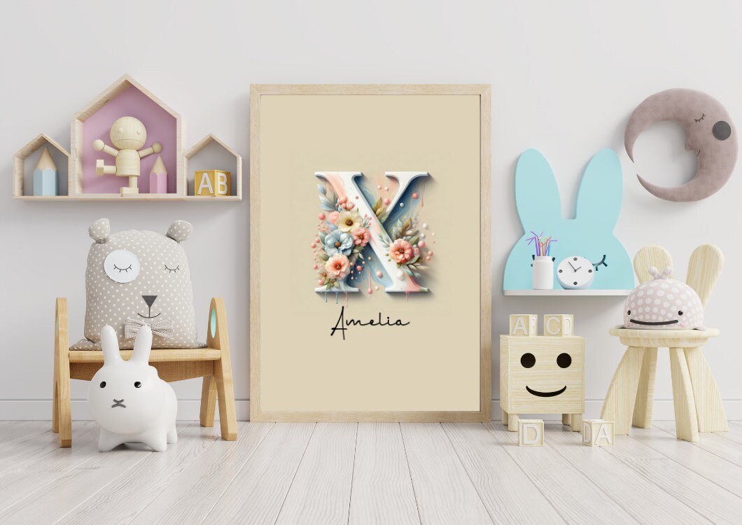 Personalized Name Signs Nursery Decor Custom Name Sign Floral Wall Art ...