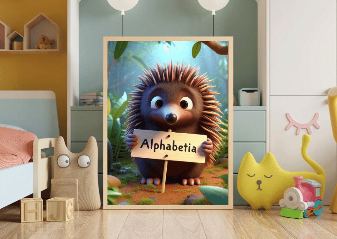 Hedgehog Personalized Name Signs for Kids Room Wall Art Personalized ...